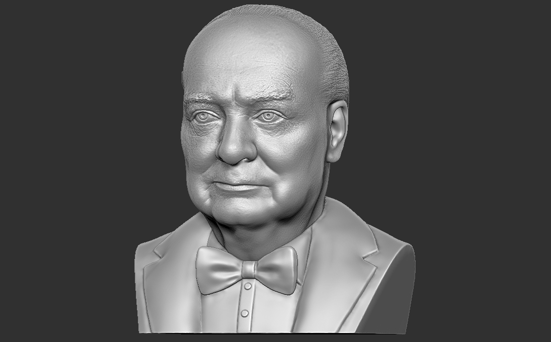 STL file Winston Churchill bust 3D printing ready stl obj 👤 (OBJ)・3D ...