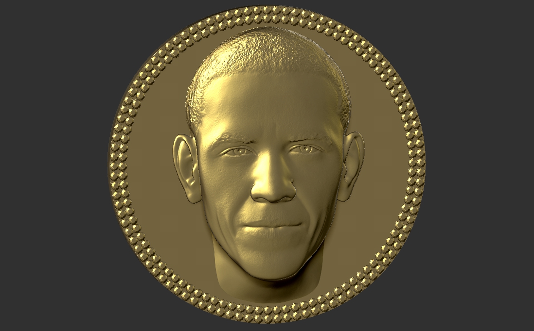 STL file Barack Obama medallion pendant 3D printing ready stl obj 💍 ...