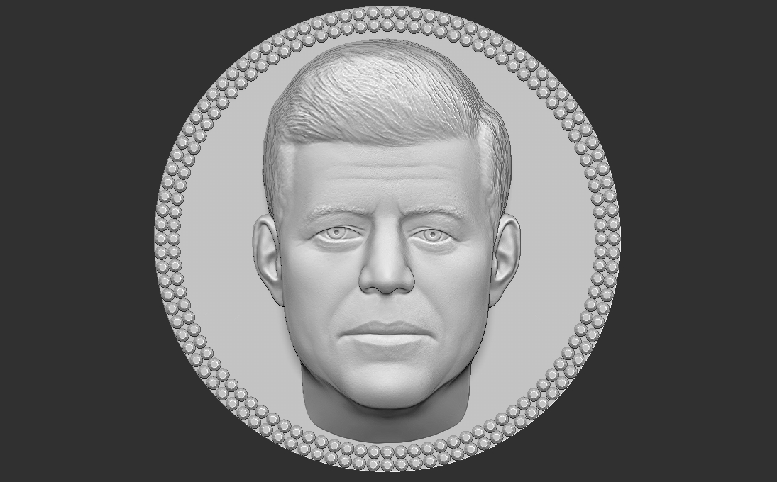 STL file John F Kennedy medallion pendant 3D printing ready stl obj 👤 ...