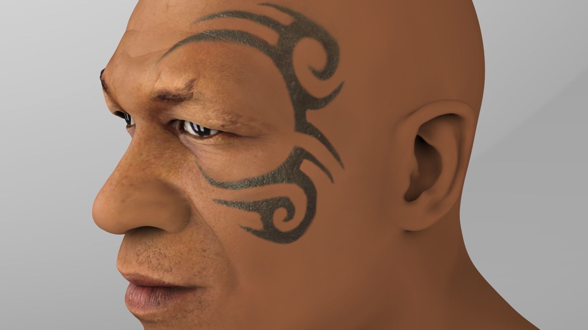 STL file Mike Tyson bust ready for full color 3D printing 👤・3D ...