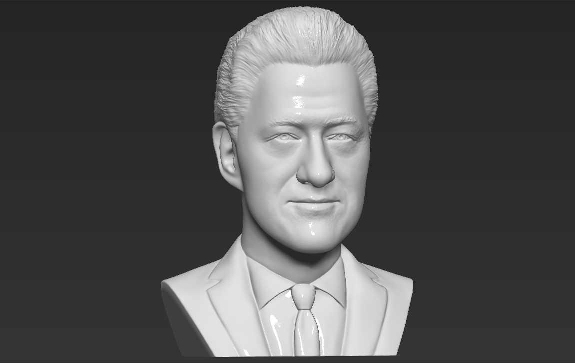 3D file President Bill Clinton bust 3D printing ready stl obj formats 👤 ...