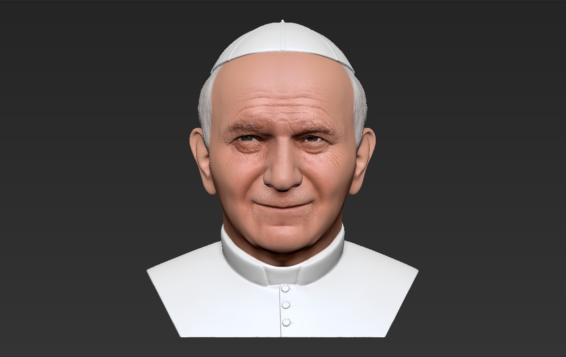 3D file Pope John Paul II bust ready for full color 3D printing 👤・3D ...
