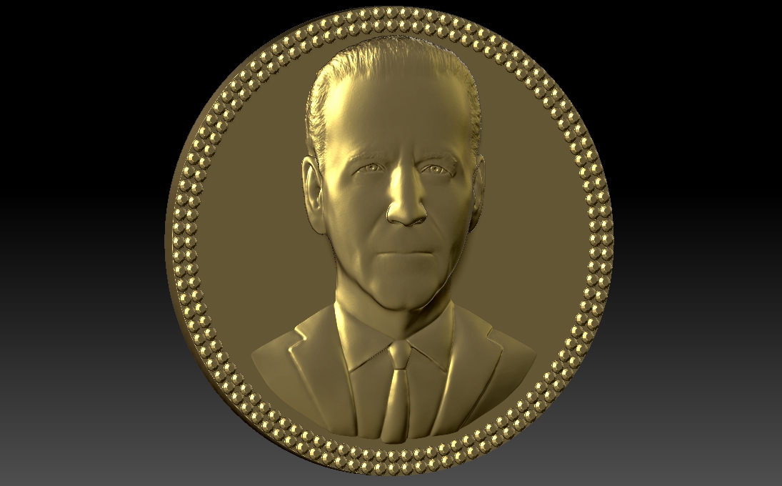 STL file Joe Biden medallion pendant 3D printing ready stl obj 💍 (OBJ ...