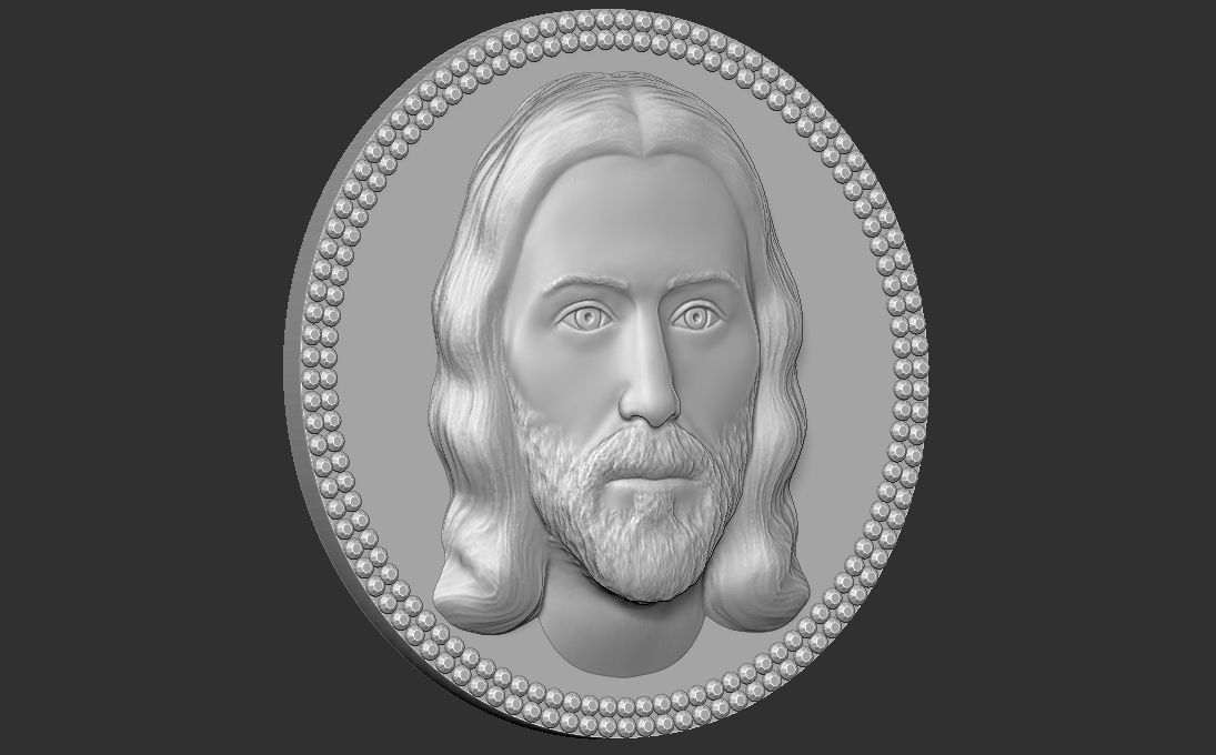 STL file Jesus Christ medallion pendant 3D printing ready stl obj ️ ...