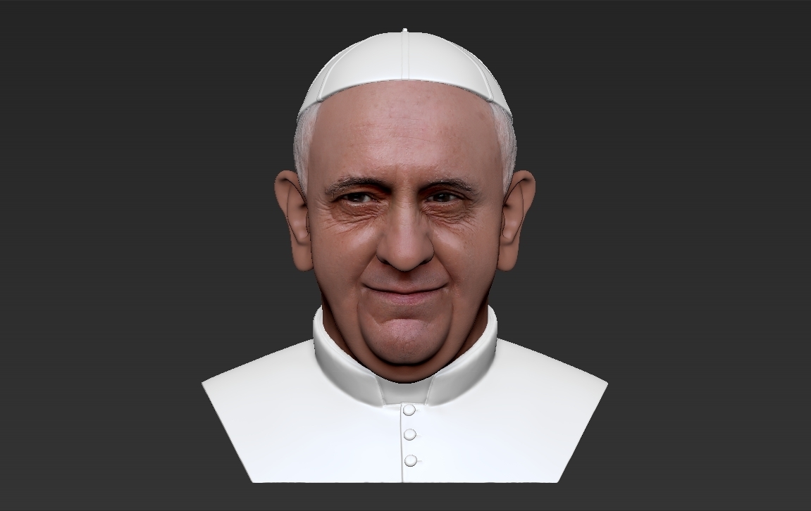3D file Pope Francis bust ready for full color 3D printing 👤・3D printer ...