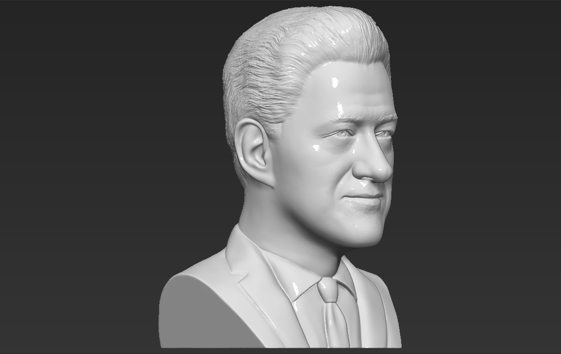 3D file President Bill Clinton bust 3D printing ready stl obj formats 👤 ...