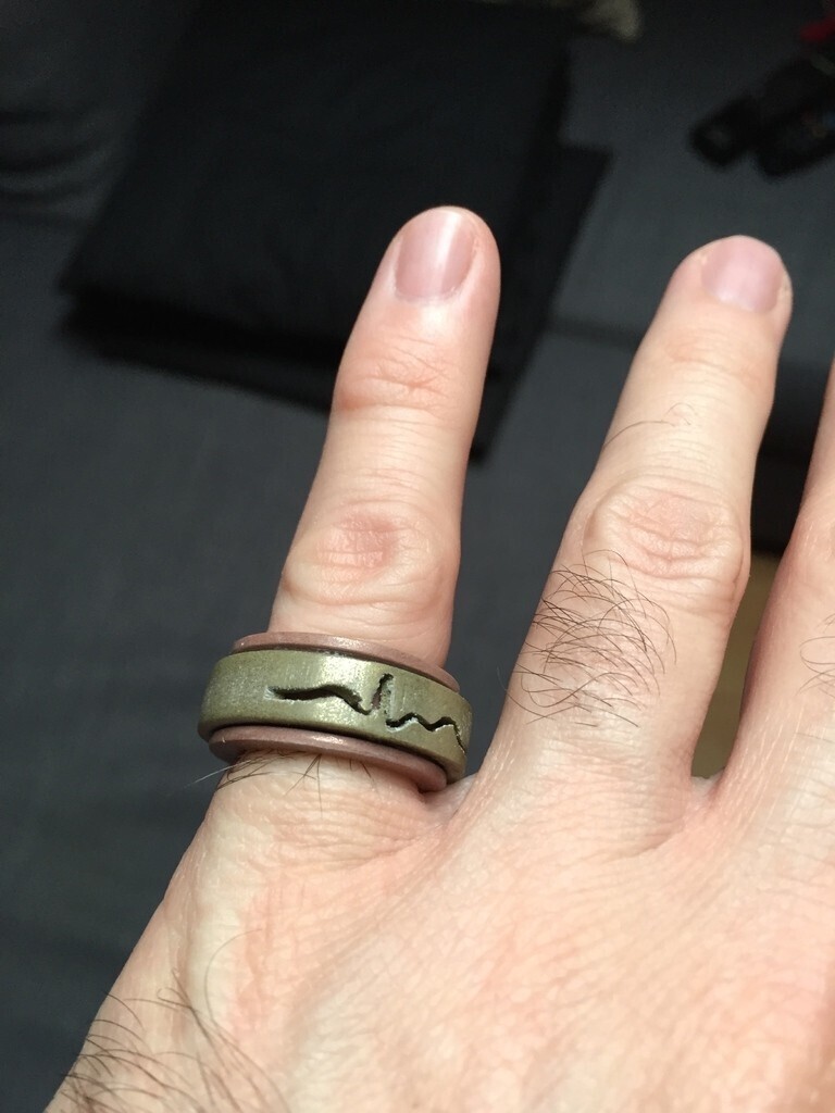 💍 ECG spinner Ring・Free STL File for ・Cults