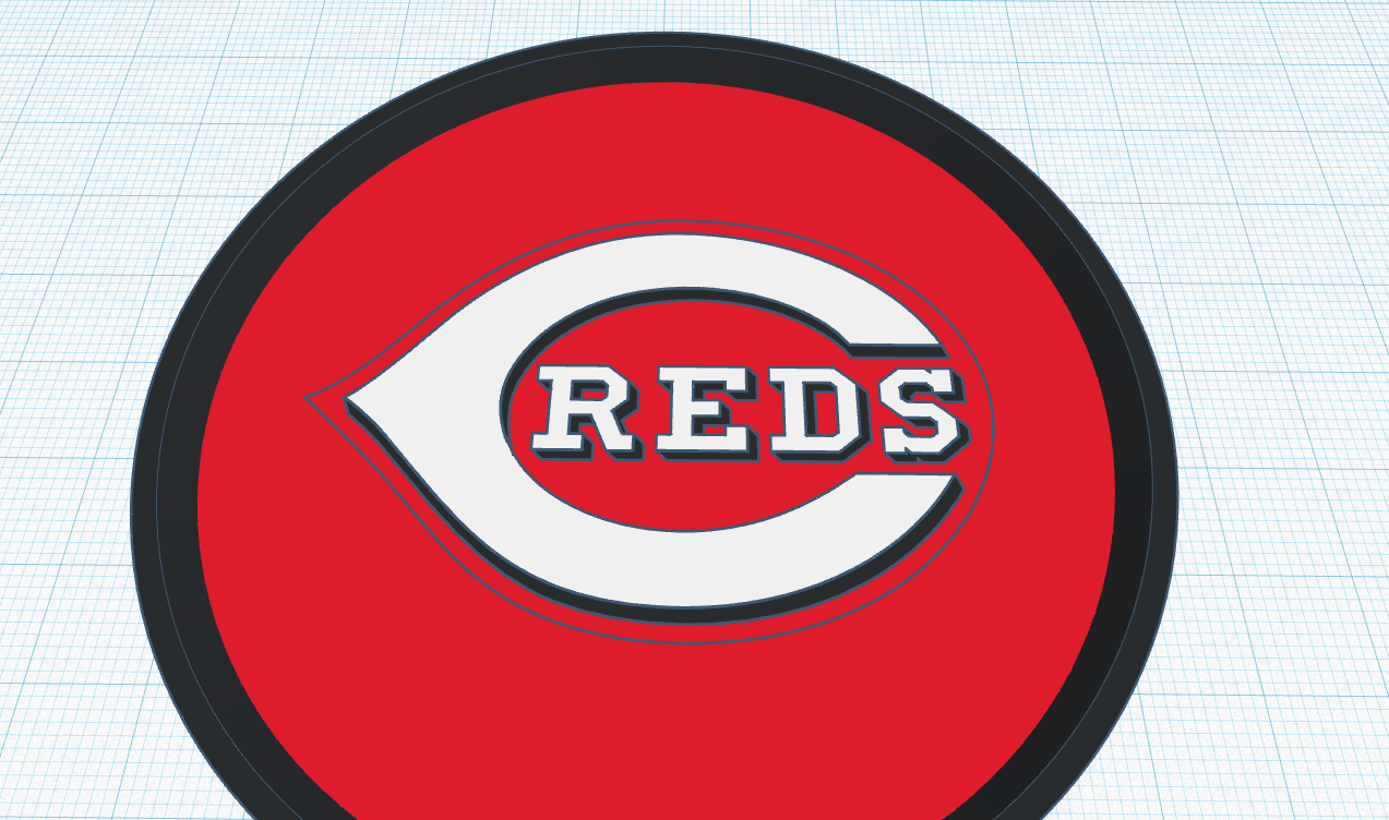 STL file Cincinnati Reds Coaster ⚾ ・3D print object to download・Cults