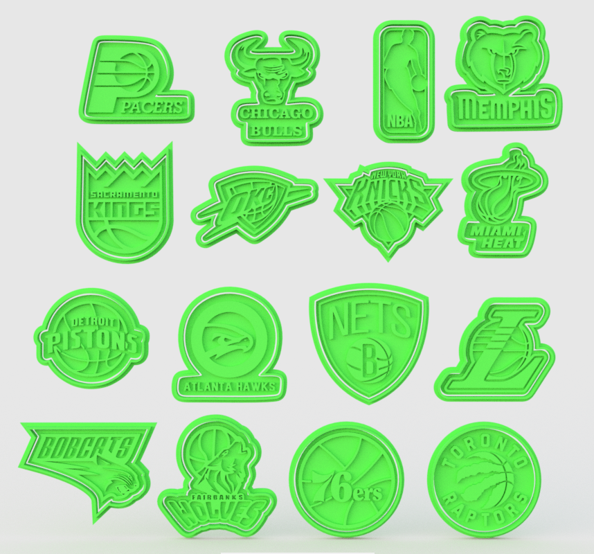 3D file American basketball team NBA cookie cutter set of 16 🏀 ・3D ...