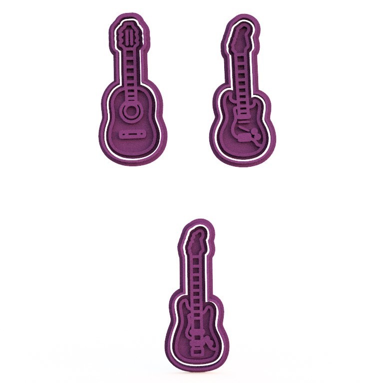 3D file Guitars / music cookie cutter set of 3 🎵 ・3D printing template ...