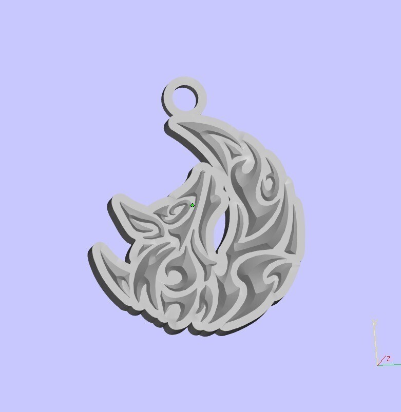 Free STL file wolf + moon keychain 🐺・3D printing template to download・Cults