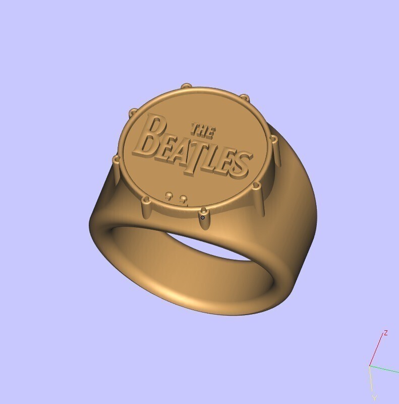 🥁 The Beatles Drum Ring・Free STL File for ・Cults