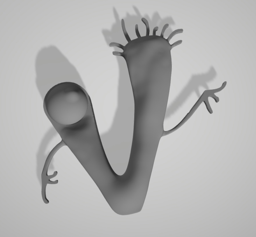 STL file V - Monster letter 👹 ・3D print object to download・Cults