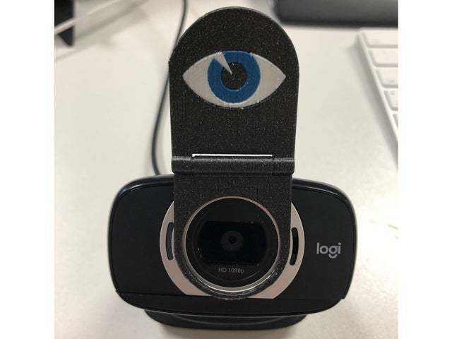 Free STL file Privacy cover for the Logitech C610 Webcam with eye 👁️ ...