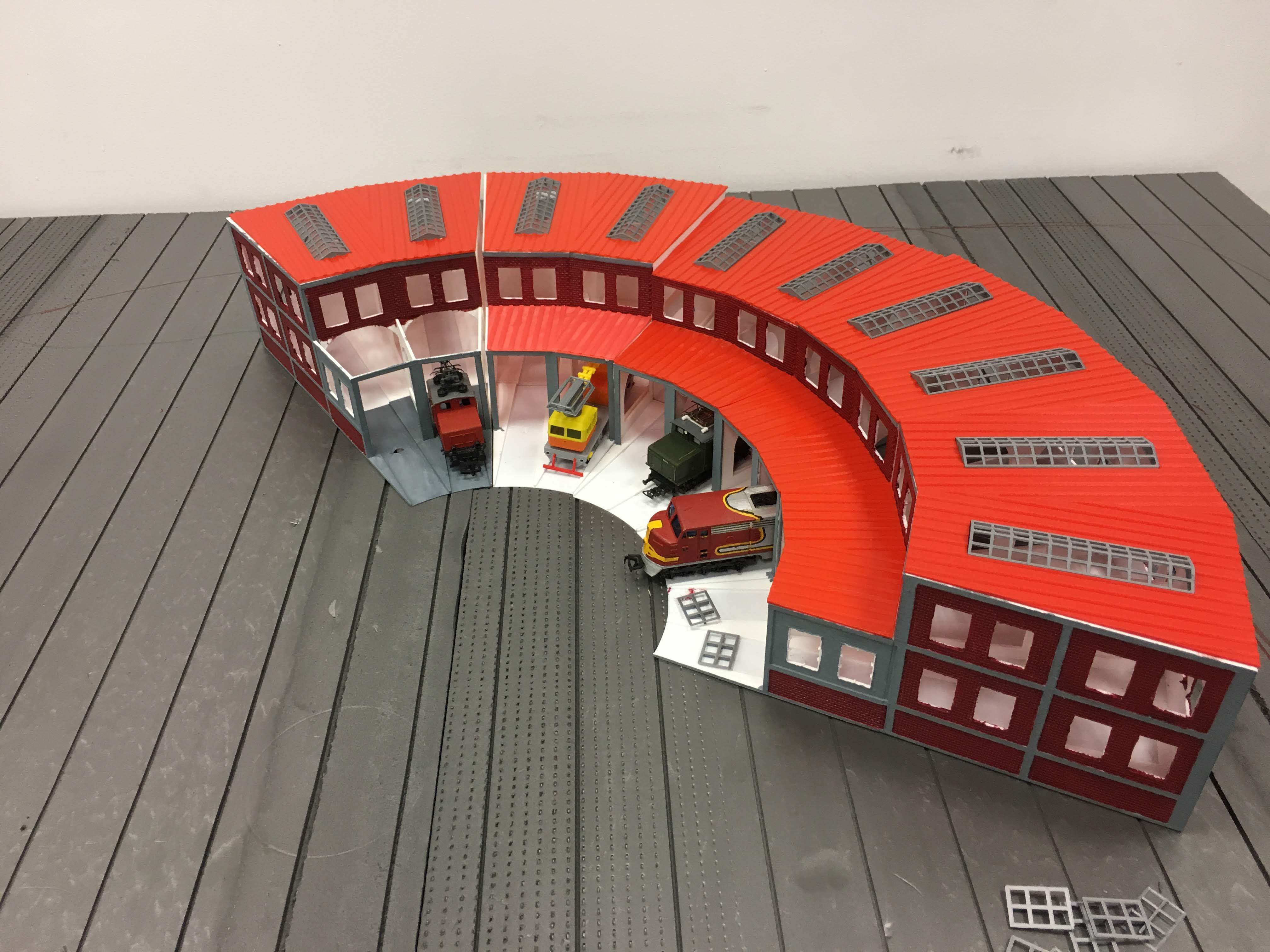 🚆 1:87 HO scale train depot with turntable・Free STL File for ・Cults