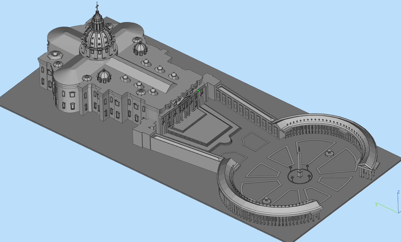🟪 Piazza San Pietro，St. Peter's Square model fixed・ STL File for ・Cults