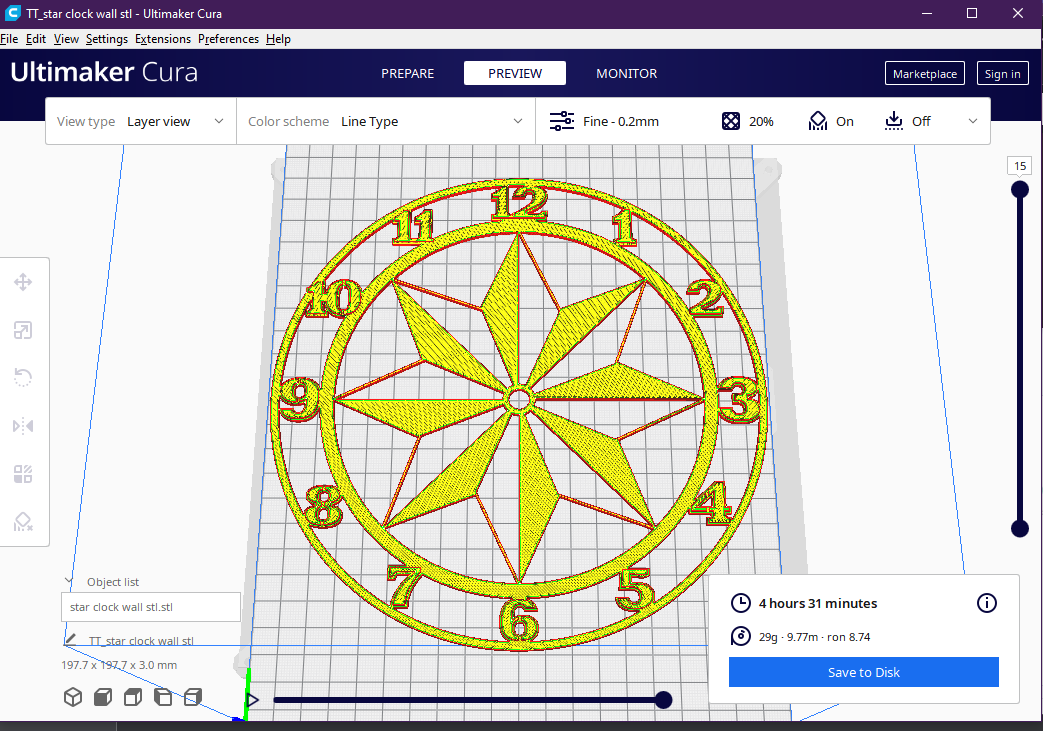 STL file star wall clock decor ⭐・3D printable design to download・Cults