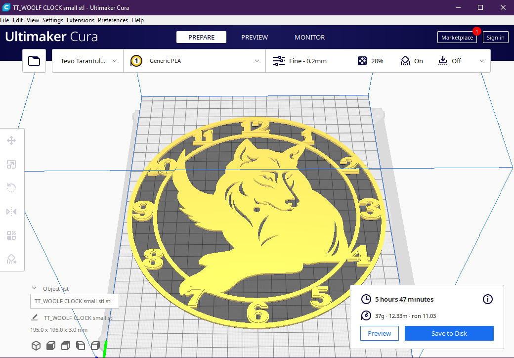 STL file wolf wall clock 🐺 (OBJ and 3MF)・3D print model to download・Cults