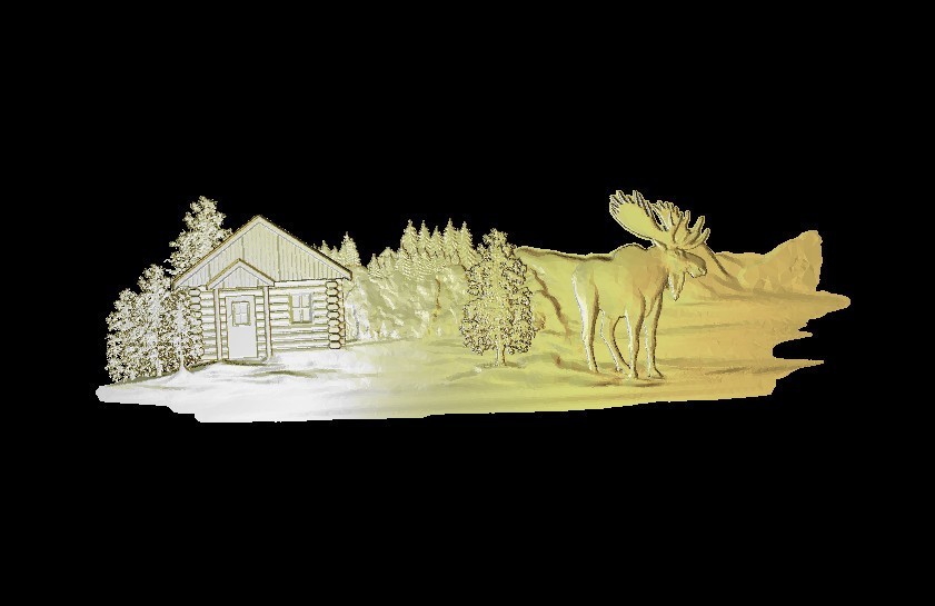 Fichier STL gratuit orignal près de la cabane snow cnc 🌨️ ・Design pour ...