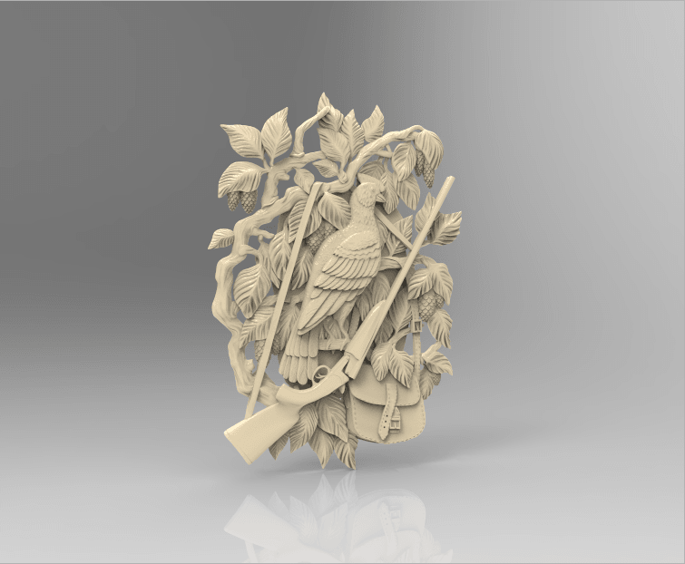 Free STL file bird gun hunting scene cnc router 🐦・3D printable design ...