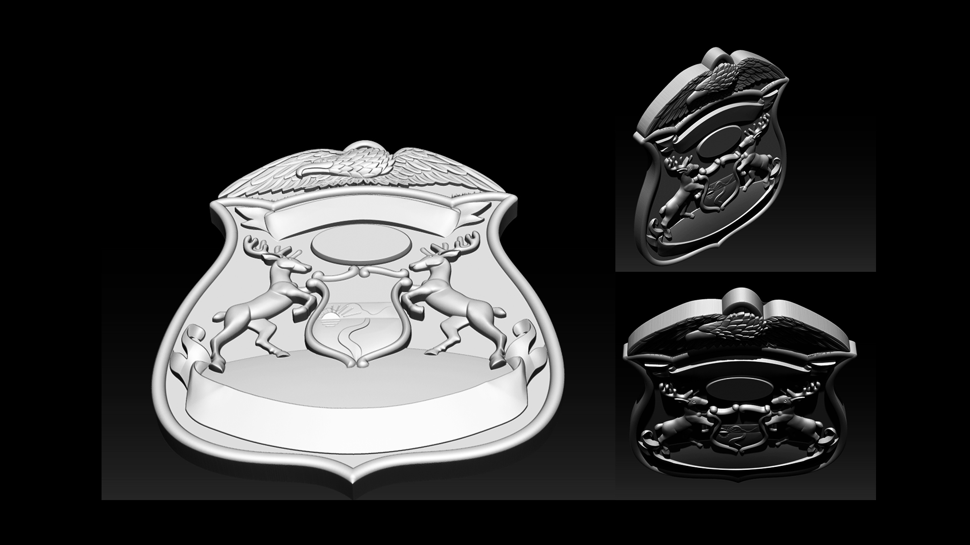 🚓 Police Badge Pendant - Michigan State Police・ 3D File for CNC ...