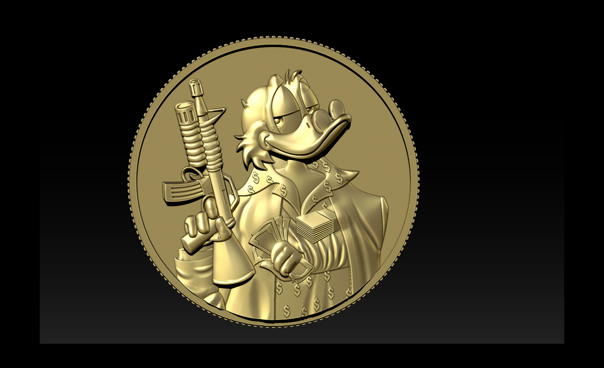 🦆 Donald Duck Coin・ 3D File for 3D printing and CNC machining - Laser ...