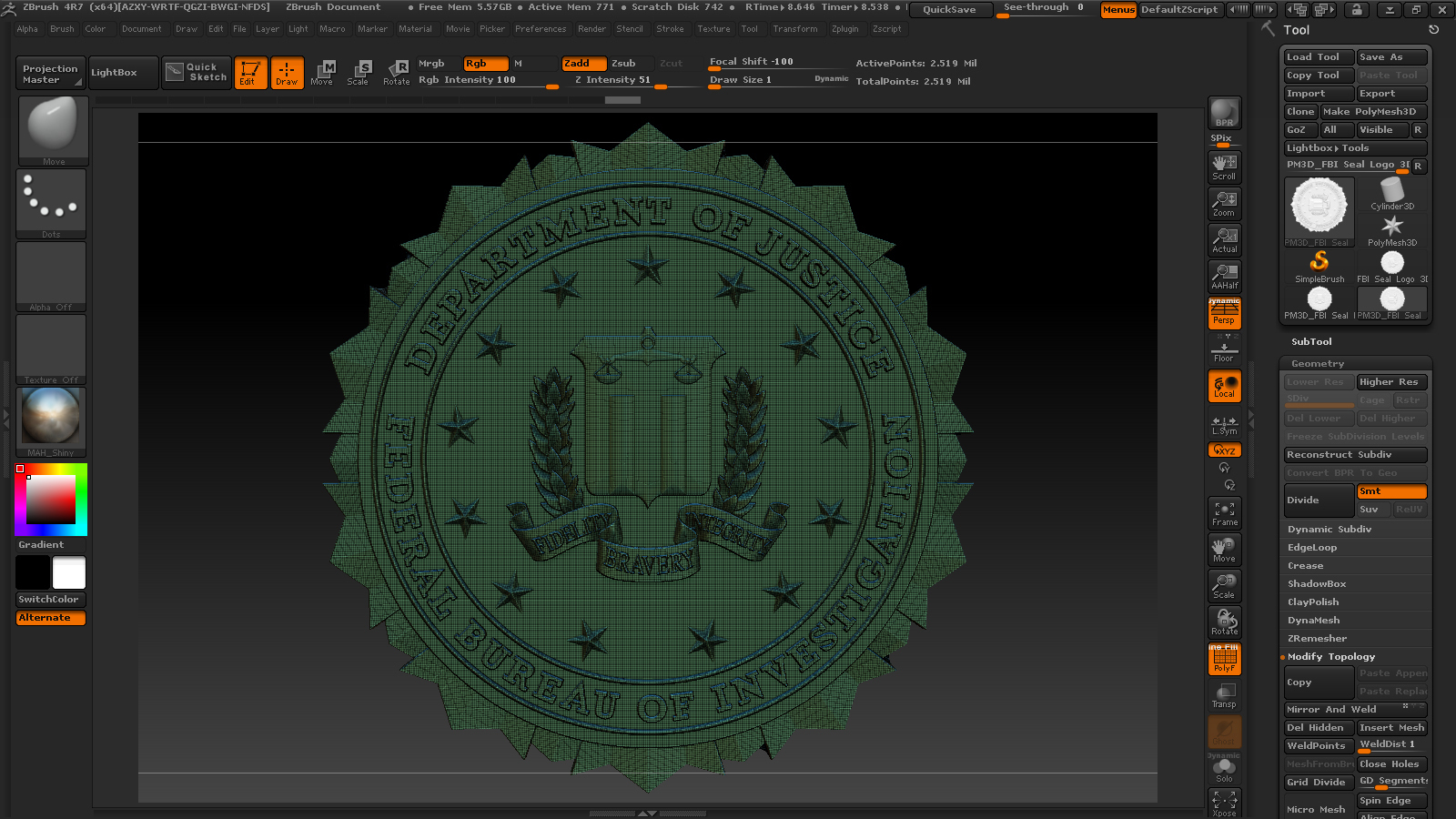 🦭 FBI Seal - 3D Badges・ 3D File for ・Cults