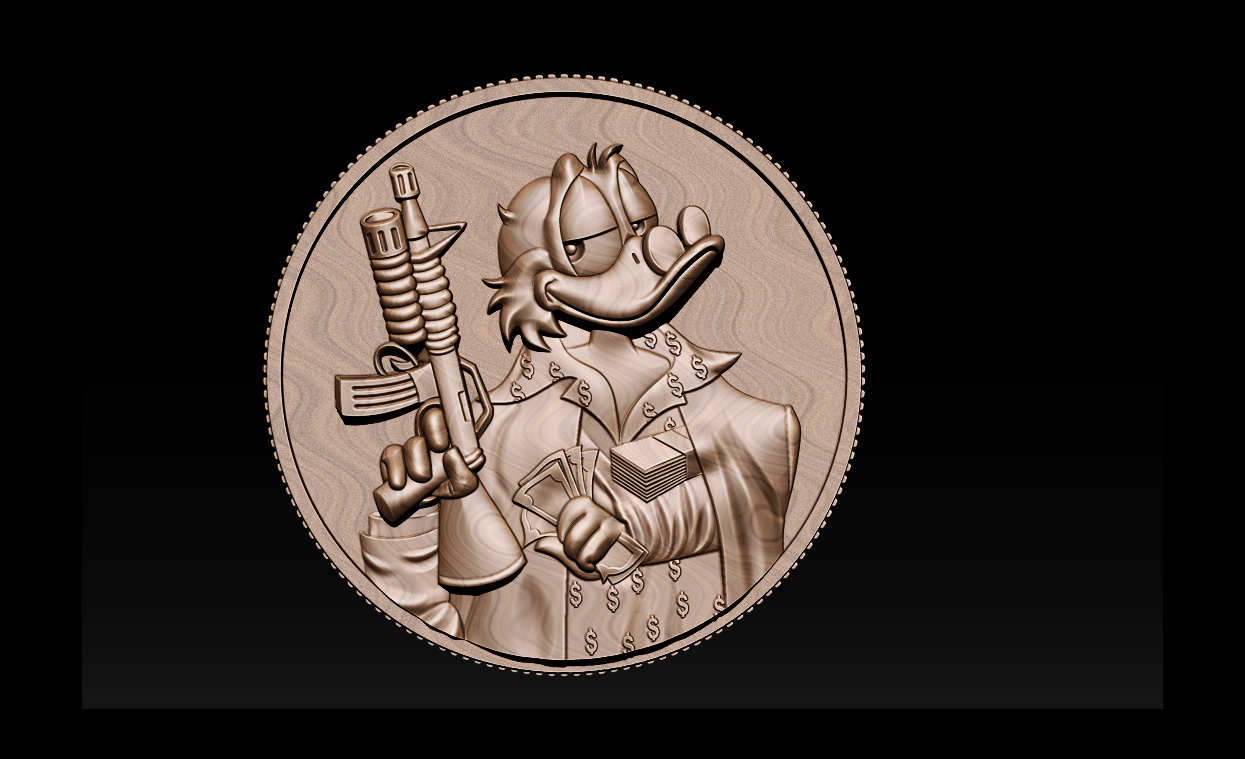 🦆 Donald Duck Coin・ 3D File for 3D printing and CNC machining - Laser ...