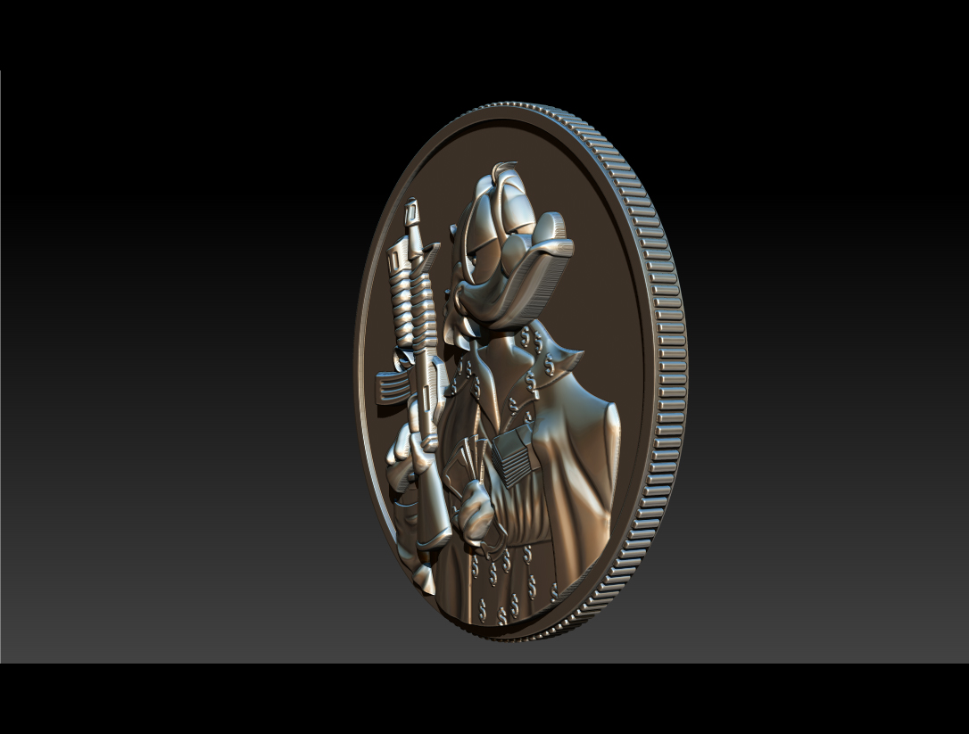 🦆 Donald Duck Coin・ 3D File for 3D printing and CNC machining - Laser ...