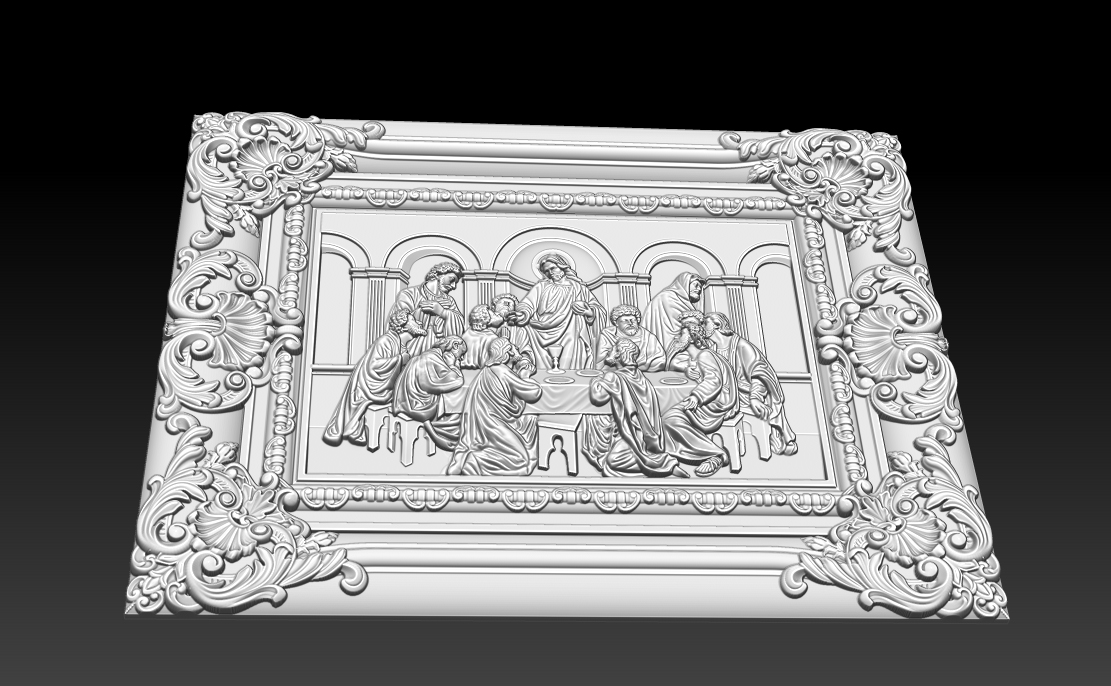 3D file CNC 3d Relief Model STL for Router 3 axis - The Last Supper 👨 ...
