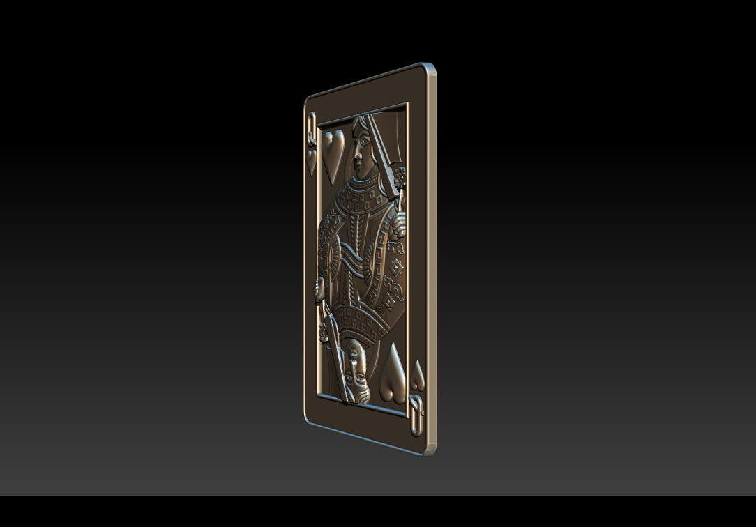 💜 Heart Queen Playing Card Pendant・ 3D File for ・Cults