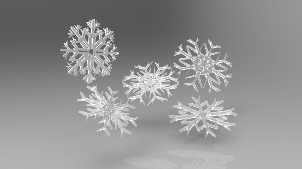 Fichier STL gratuit Différents modèles de flocons de neige 🖼️ ・Plan ...