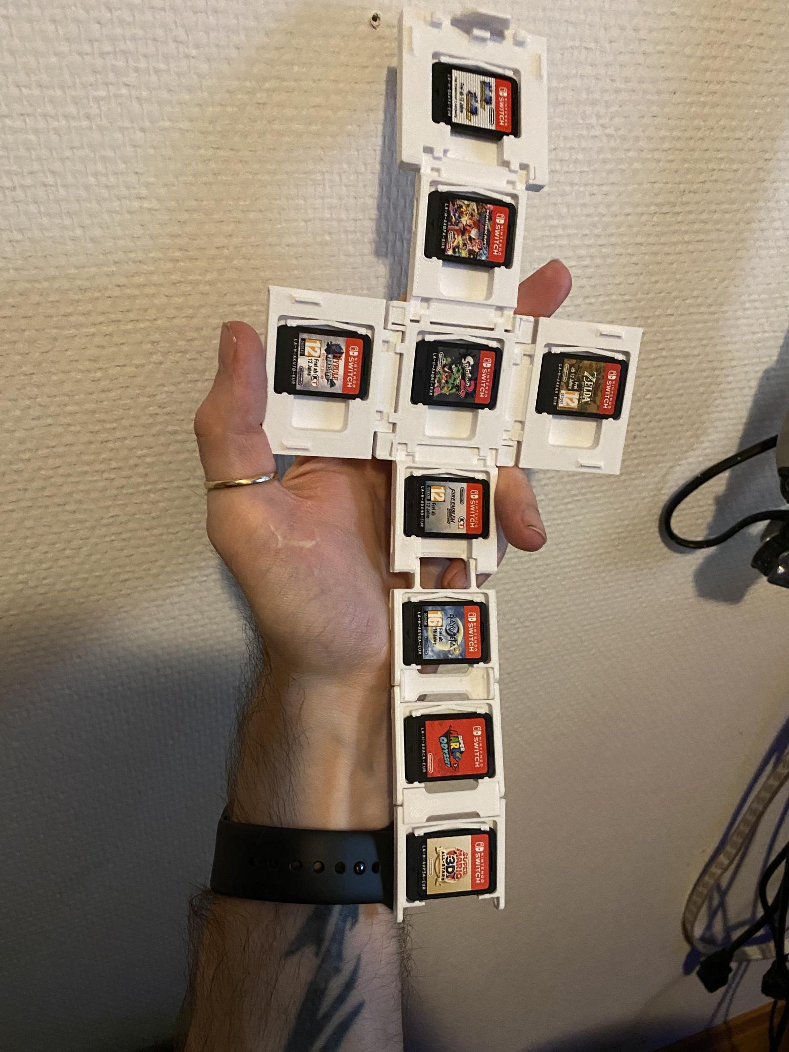 3D printable 12 in 1 Storage cube for Nintendo Switch game cartridges and MicroSD cards • made ...