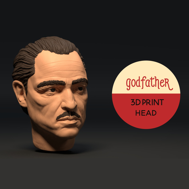 STL-Datei The Stylized God Father Head 🎬 (OBJ)・3D-Druckvorlage zum ...