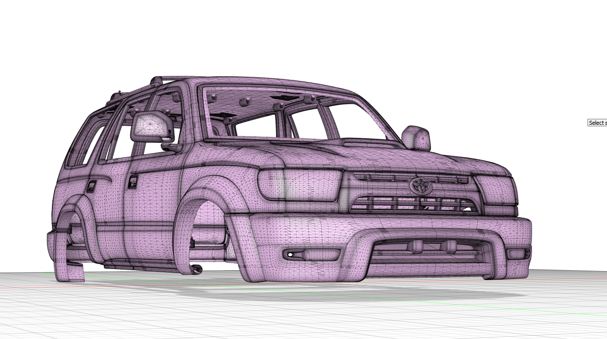 🚗 TOYOTA 4RUNNER 1999 313MM・ STL File for 3D printing・Cults
