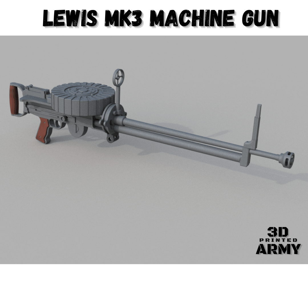 🔫 1/4 scale LEWIS MK3 machine gun・ STL File for ・Cults