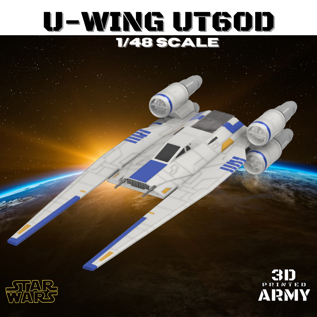 ⭐ STAR WARS U-WING UT60D with basement・ STL File for ・Cults
