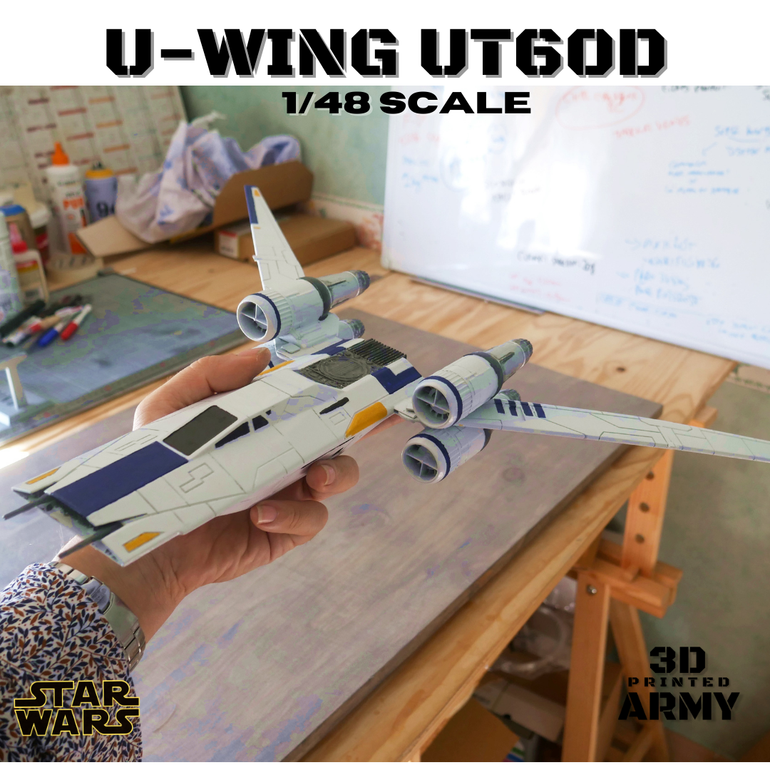 ⭐ STAR WARS U-WING UT60D with basement・ STL File for ・Cults