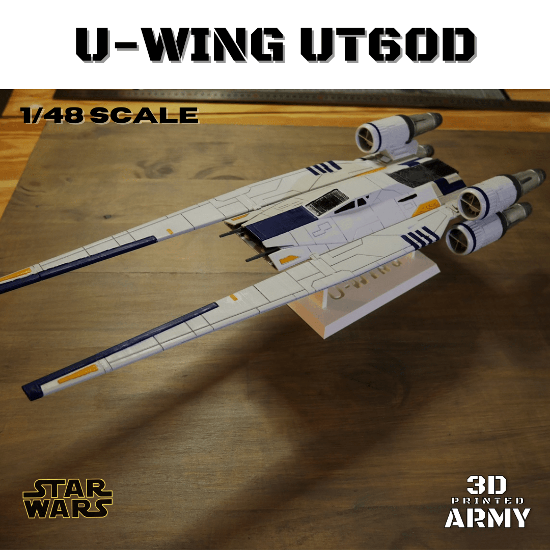 ⭐ STAR WARS U-WING UT60D with basement・ STL File for ・Cults
