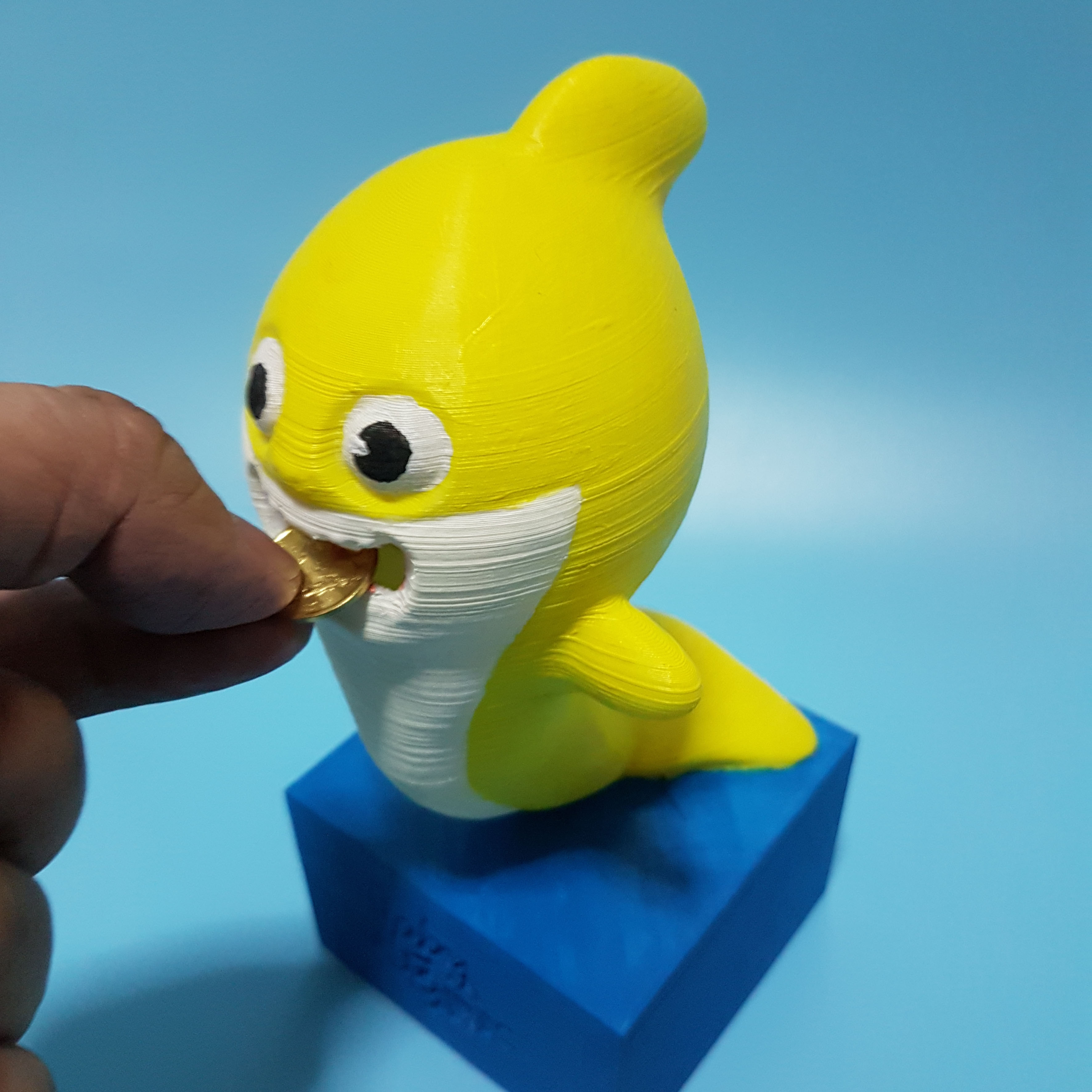 STL file Baby Shark Coin Bank 👶 ・3D print design to download・Cults