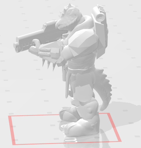 🎨 Armored Vesk with rifle for starfinder・Free 3D File for ・Cults