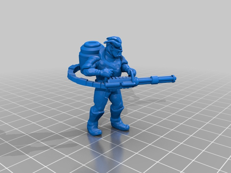 🧌 Troll with tri-barrel minigun and drum mag.・Free 3D File for ・Cults