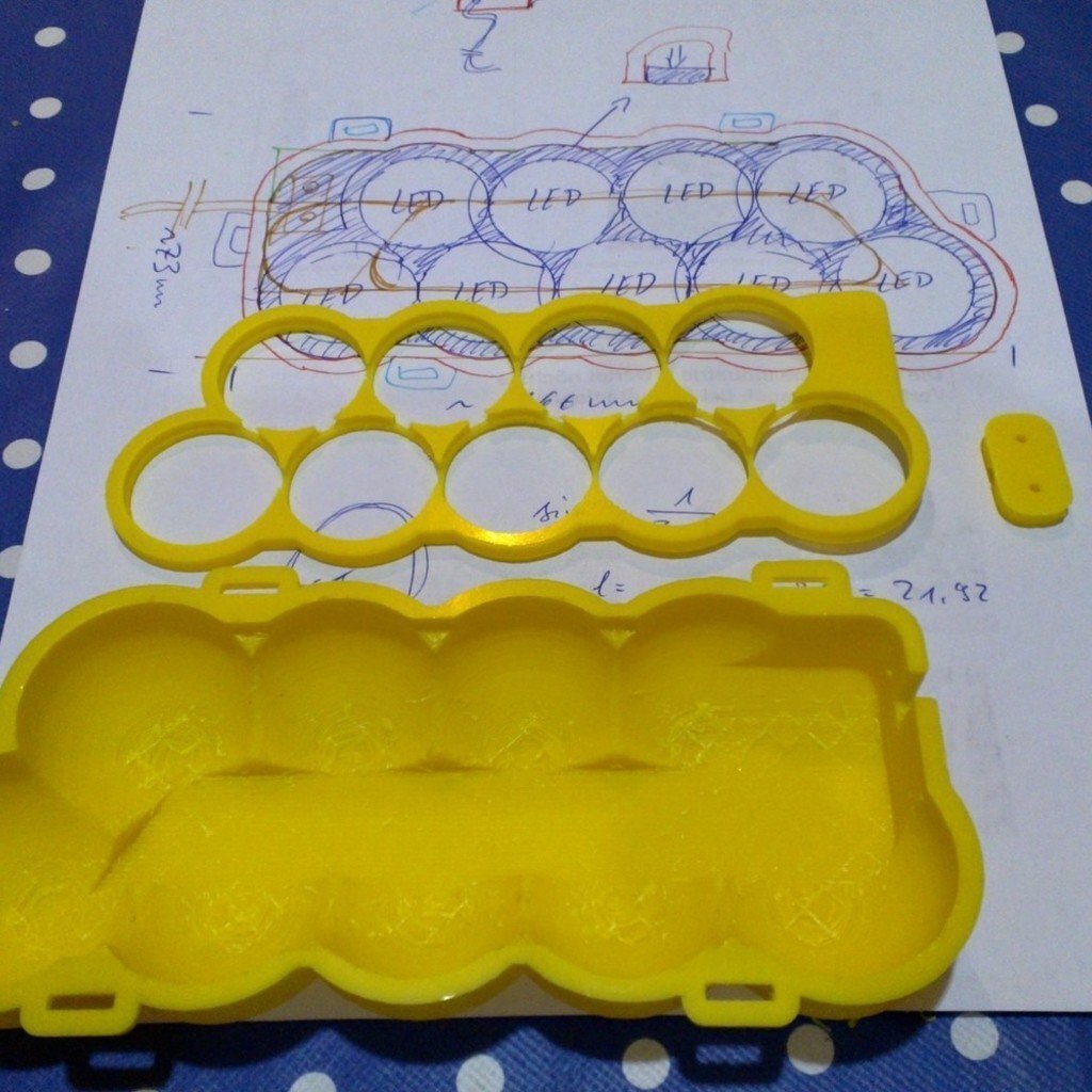 Free STL file LED lamp case for 9 led units, 1440 lumen 🔦 ・3D printing ...