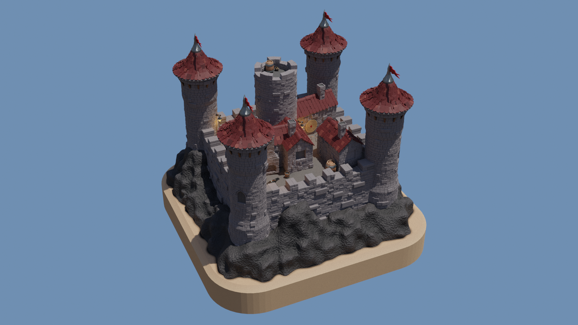 STL file Medieval miniature castle 🏰・Design to download and 3D print・Cults