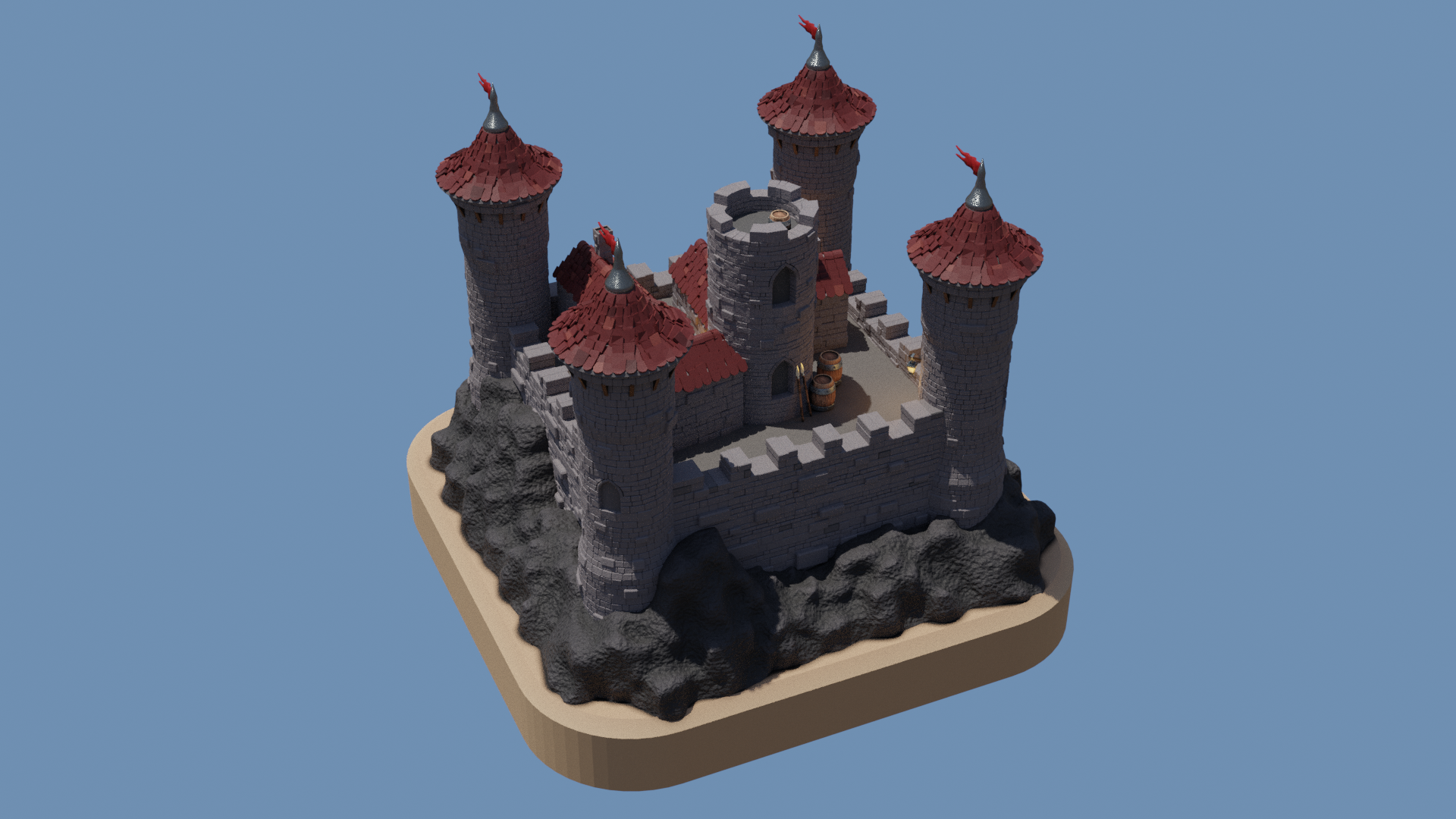 STL file Medieval miniature castle 🏰・Design to download and 3D print・Cults