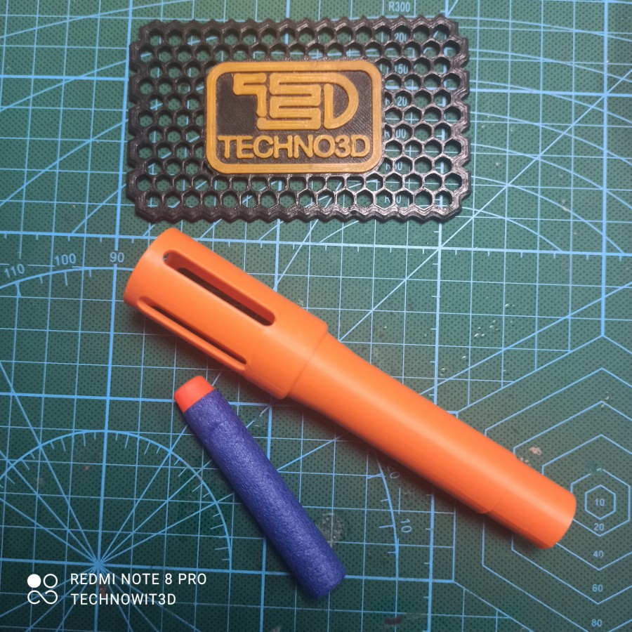 🎠 Nerf Bigshock removable barrel with Flash hider・ STL File for ・Cults