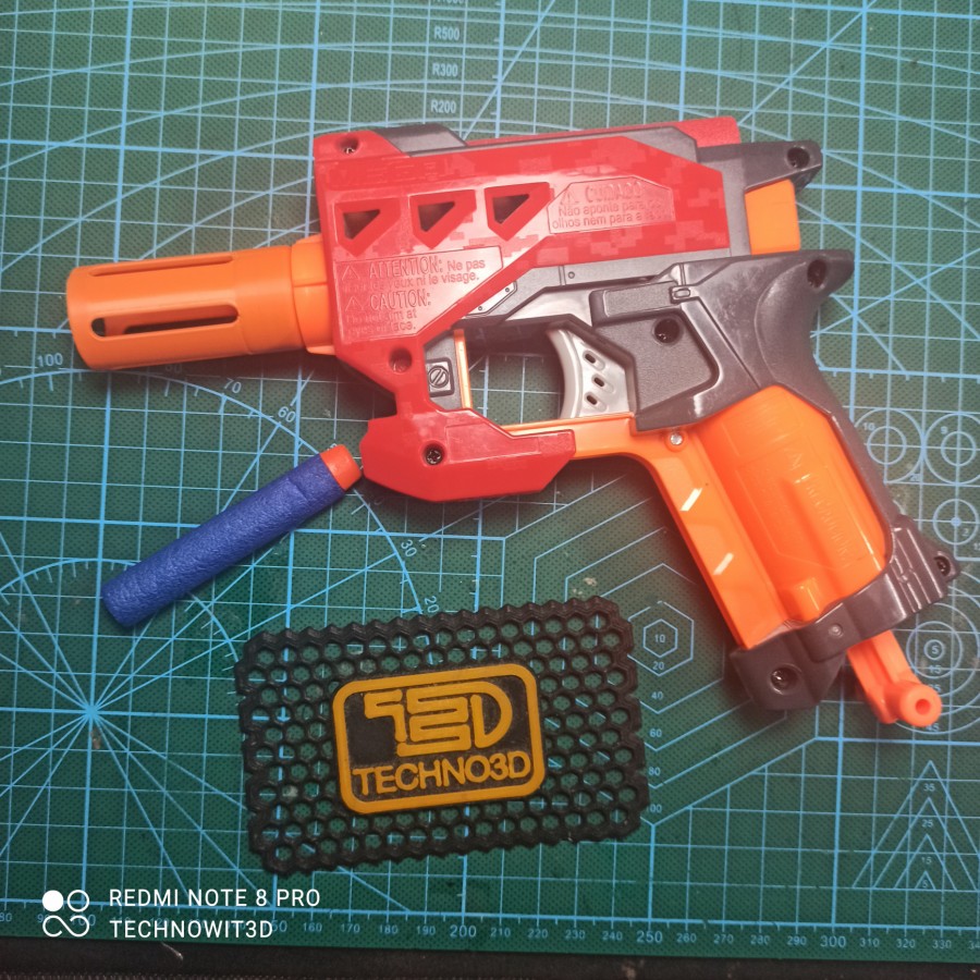 🎠 Nerf Bigshock removable barrel with Flash hider・ STL File for ・Cults