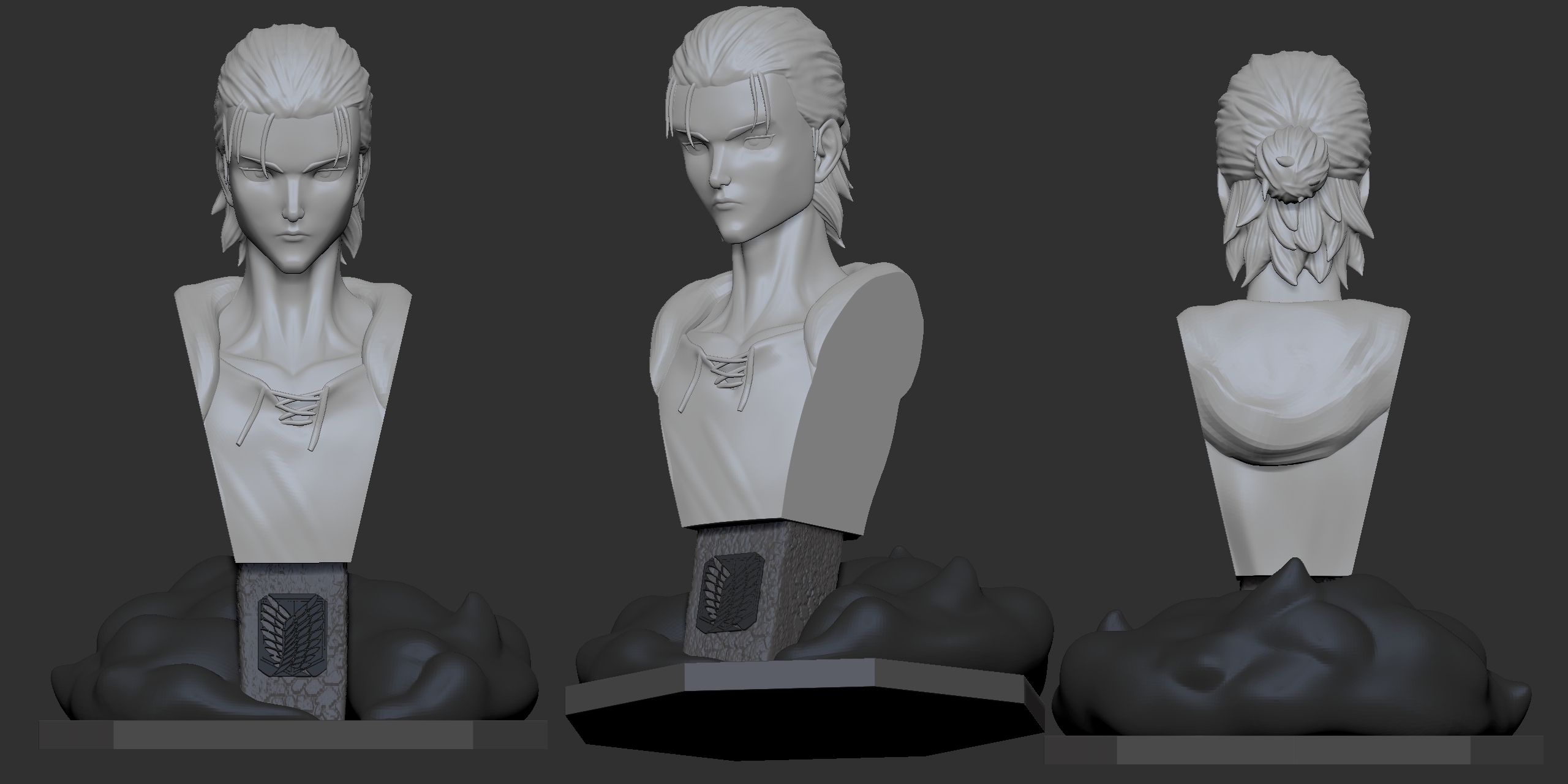 👤 Eren Jaeger Bust Shingeki no Kyojin Attack on Titan Eren Yeager・ STL ...