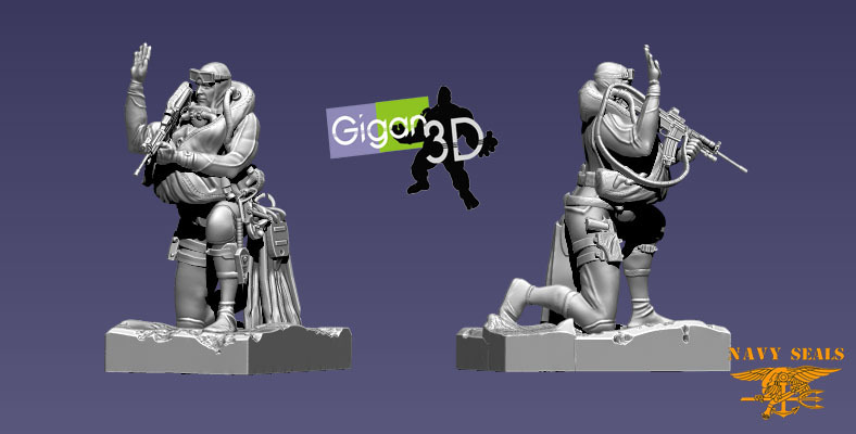 🫡 Soldat de la marine américaine・Fichier STL pour ・Cults