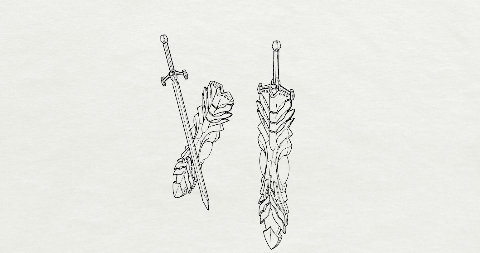 STL file DRAGON QUEST_ Armor sword 🐉 ・3D printer design to download・Cults